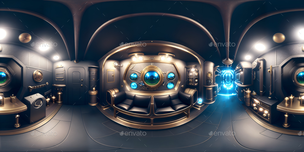 Steampunk Interior 360 Panorama by FunE398 | 3DOcean